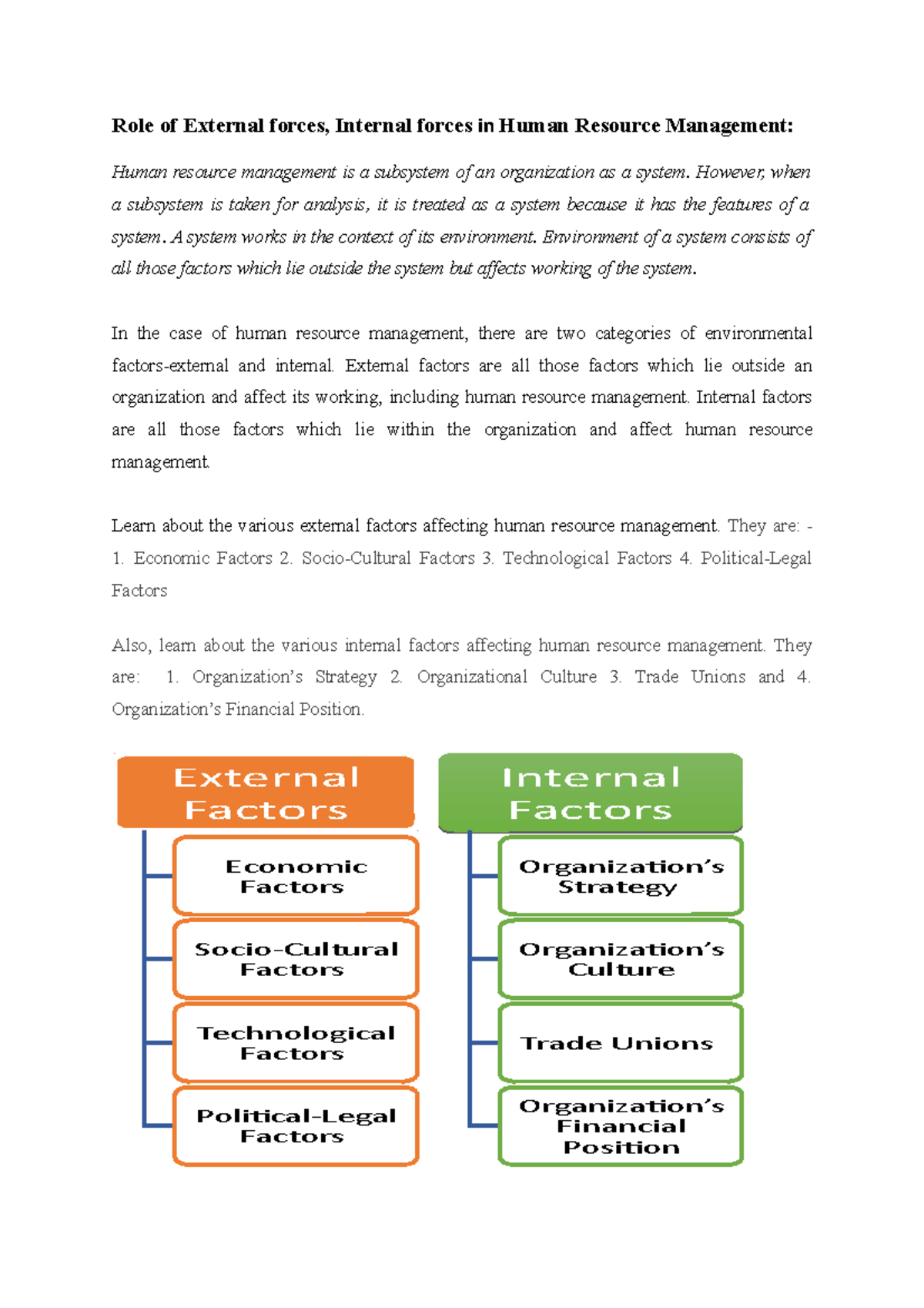 Factors Affecting Human Resource Management New Role Of External Factors Affecting Human Resource Management New Role Of External