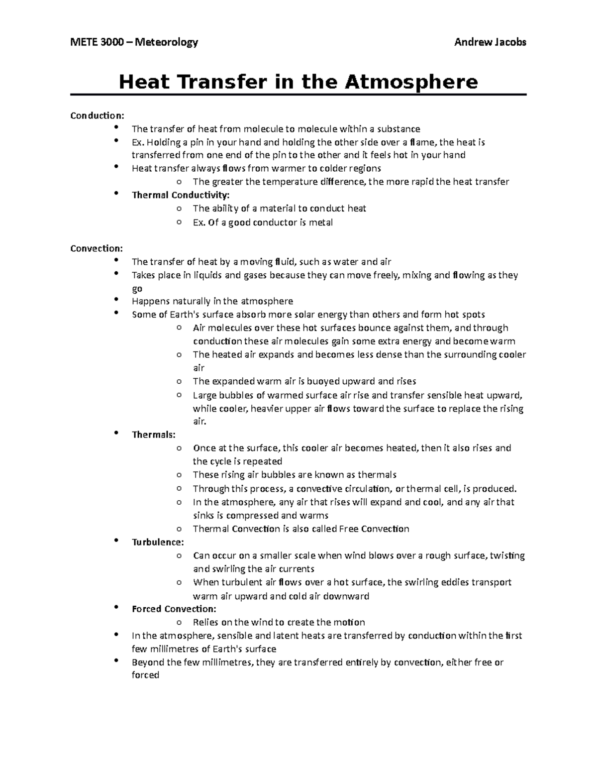 Met - Heat Transfer in the Atmosphere - Heat Transfer in the Atmosphere ...