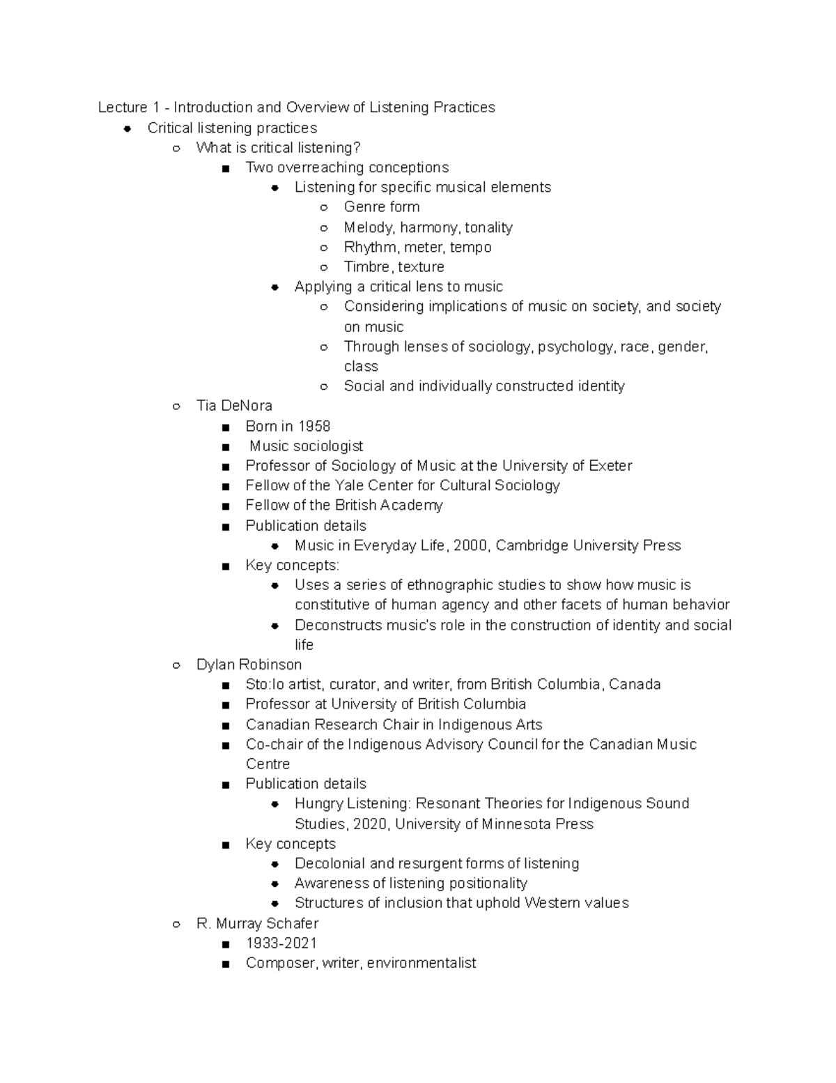 Lecture 1: Introduction to Critical Listening Practices - MUZA99 ...
