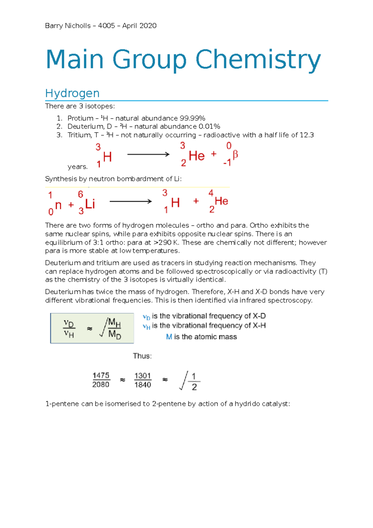 Main Group Chemistry - This document contains lecture notes for Barry ...