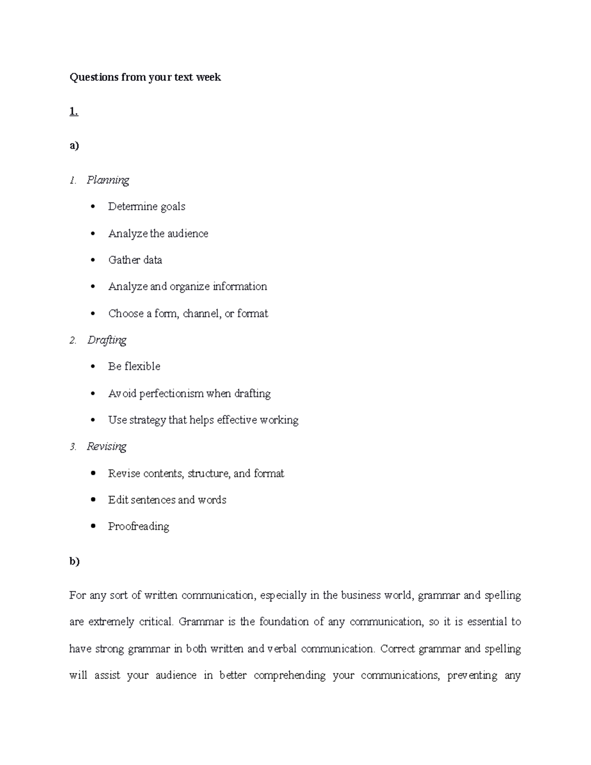 Week 4 Portfolio Questions - Questions from your text week 1. a) 1 ...