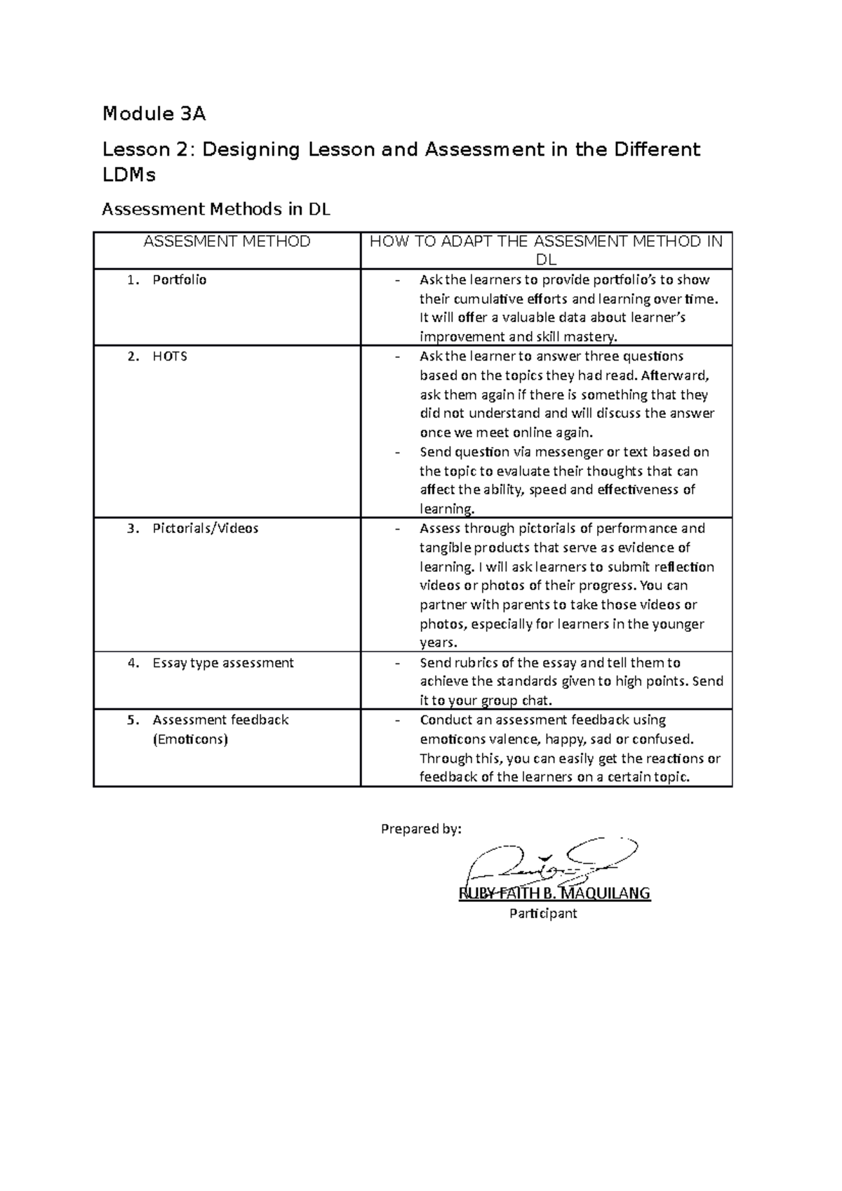 LDM2 M3A AMDL Maquilang, RF, B - Module 3A Lesson 2: Designing Lesson ...