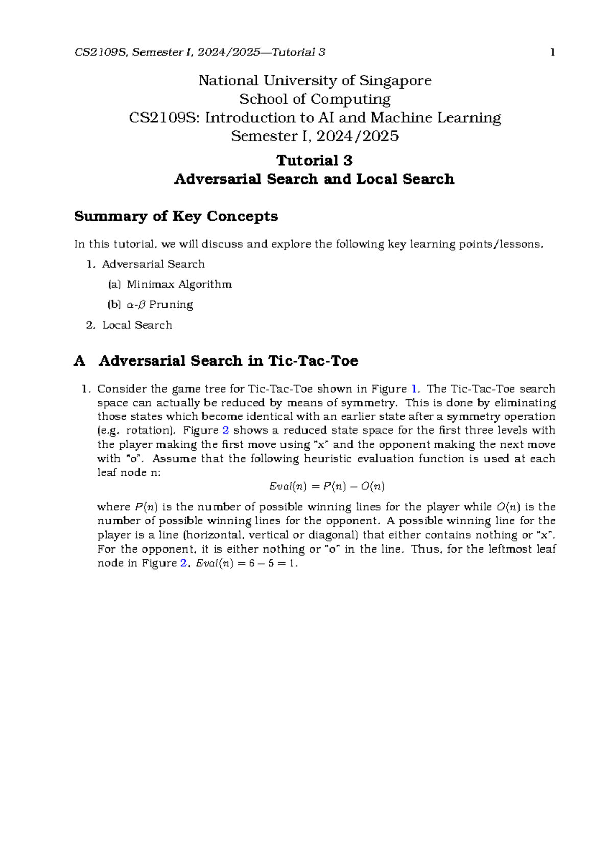 Tutorial 3 - NIL - National University of Singapore School of Computing CS2109S: Introduction to ...