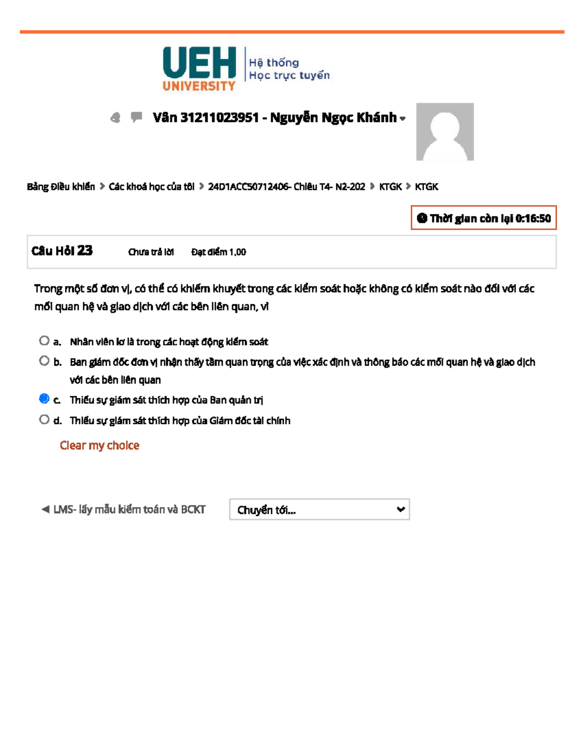 Test Cmktvn - Cmkt - chuẩn mực kiểm toán - Studocu