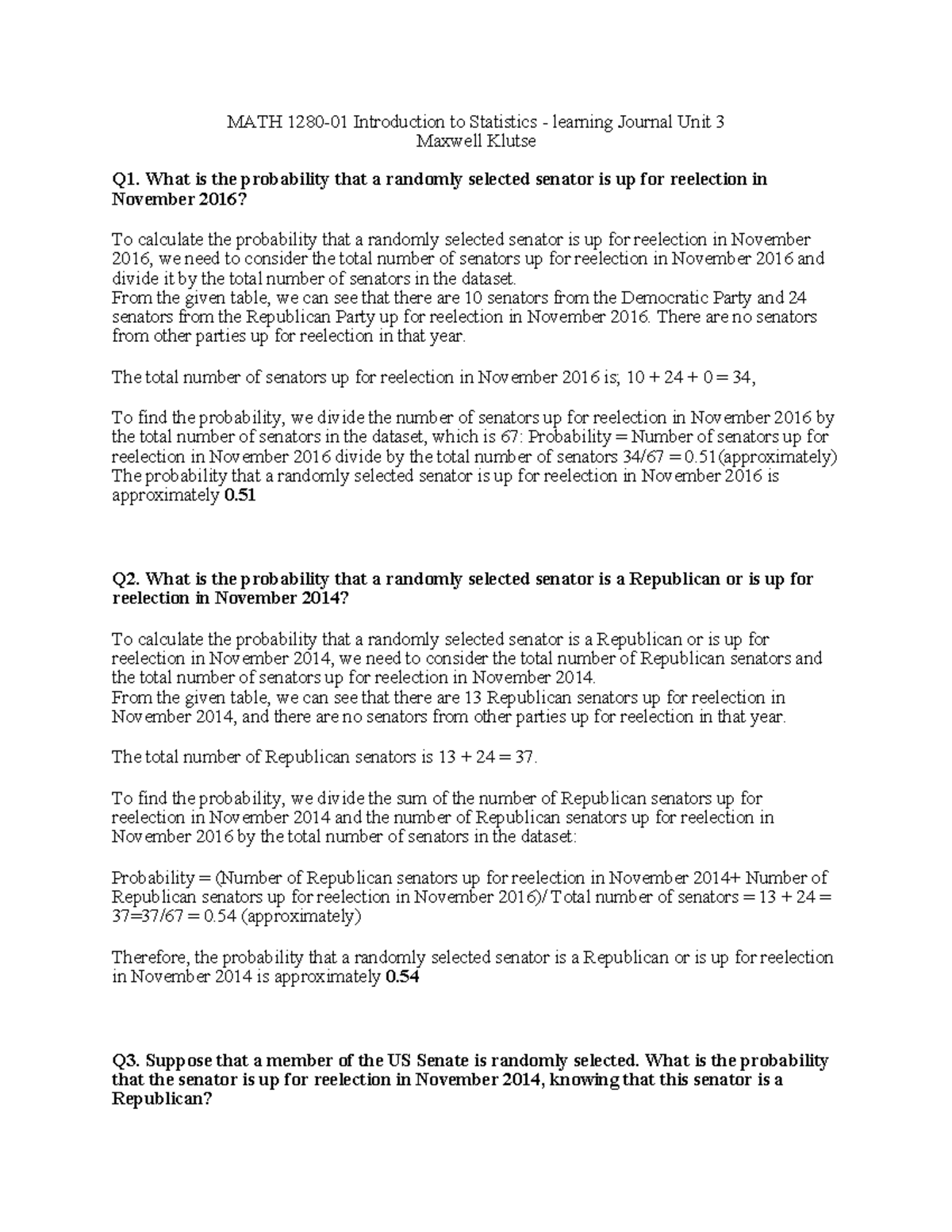 MATH 1280-01 Introduction to Statistics - learning Journal Unit 3 ...