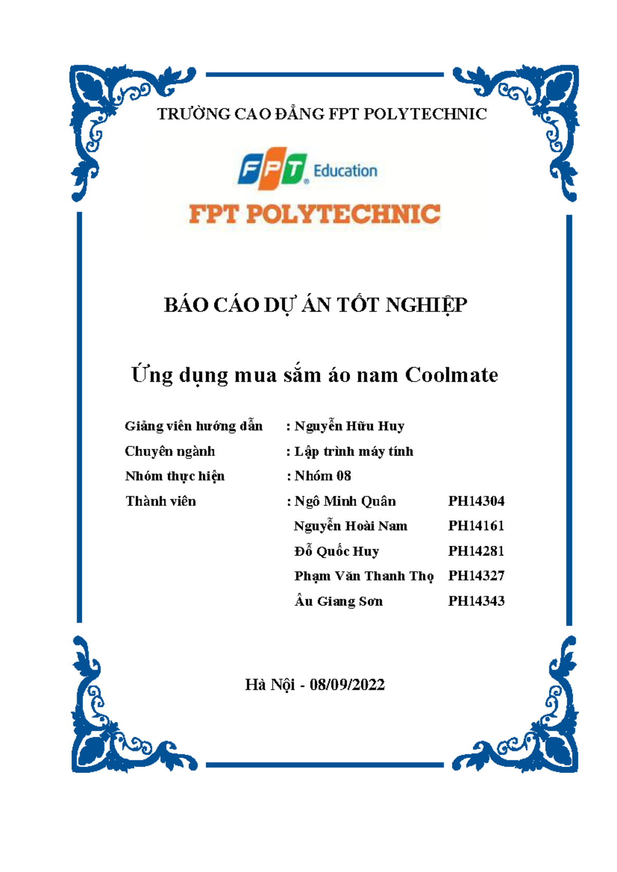 LTMT 8 Ung Dung Mua Sam Ao Nam Coolmate - Ngo Minh Quan PH 1 4 3 0 4 - TRƯỜNG CAO ĐẲNG FPT - Studocu
