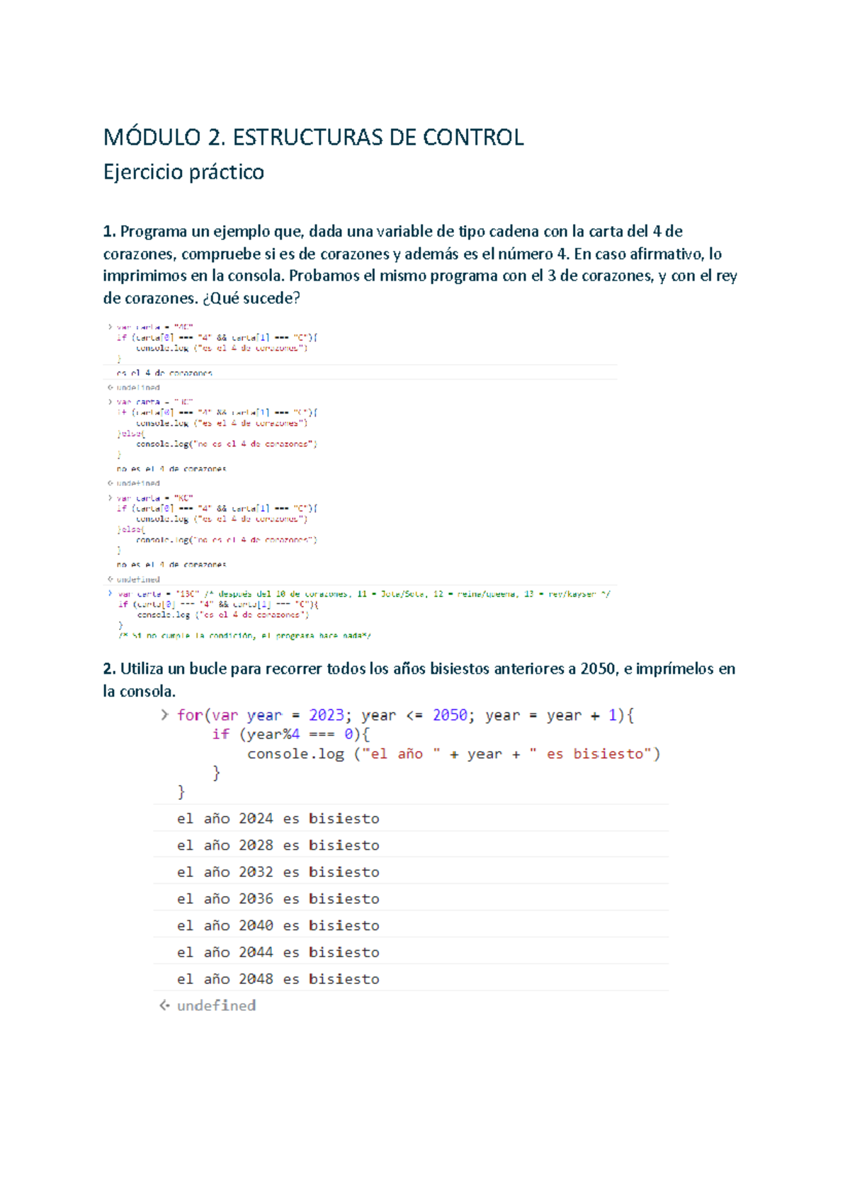 Introducción a la Programación Ed 18 Ejercicios Practicos M2 - MÓDULO 2. ESTRUCTURAS DE CONTROL ...