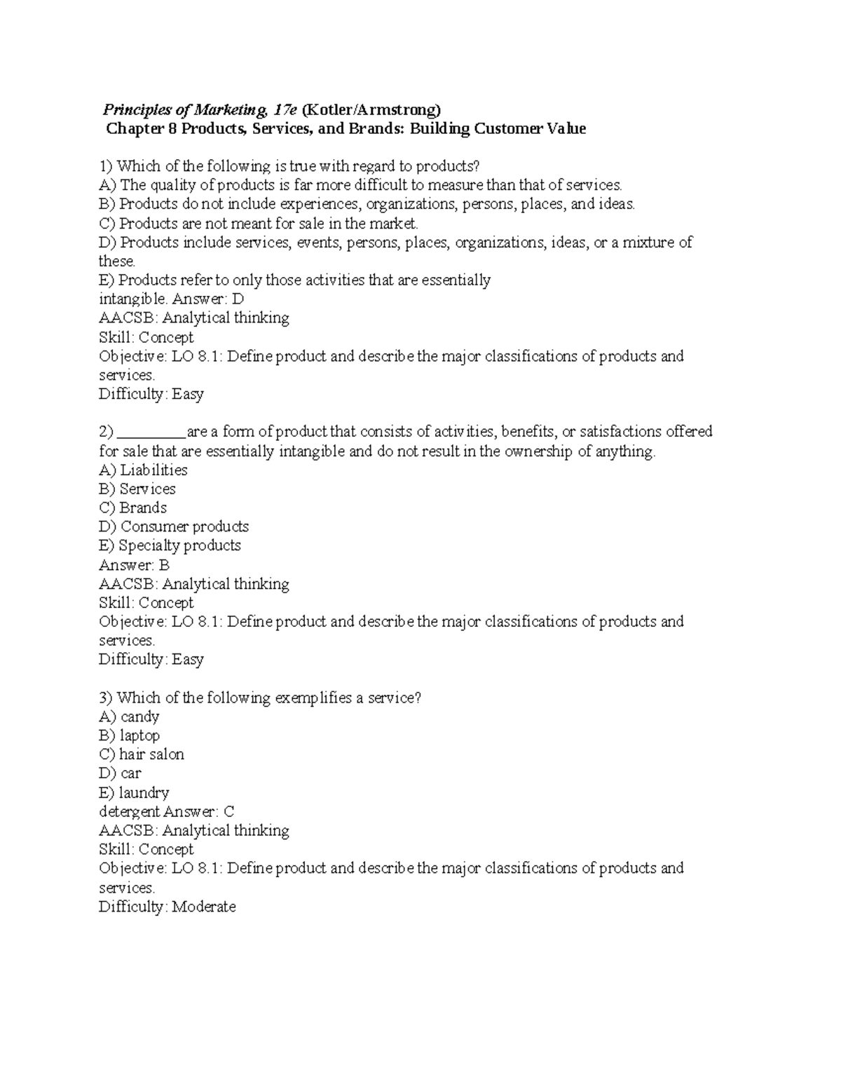 Chapter 8 11 Pmk Quiz 3 - multiple choice of Pmk - Principles of ...