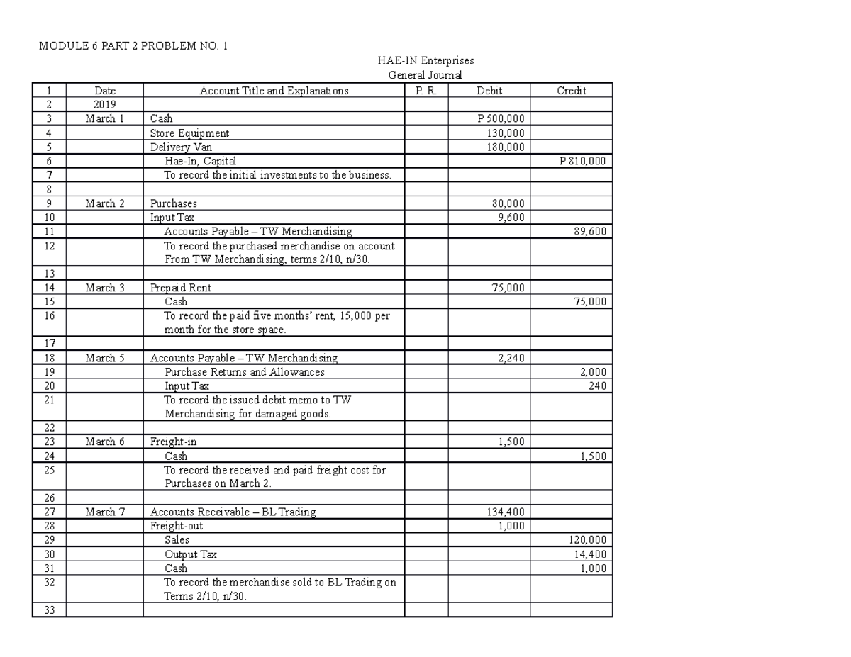 ACC Answers to Module 6 PART 2 Problem NO. 1 - MODULE 6 PART 2 PROBLEM ...