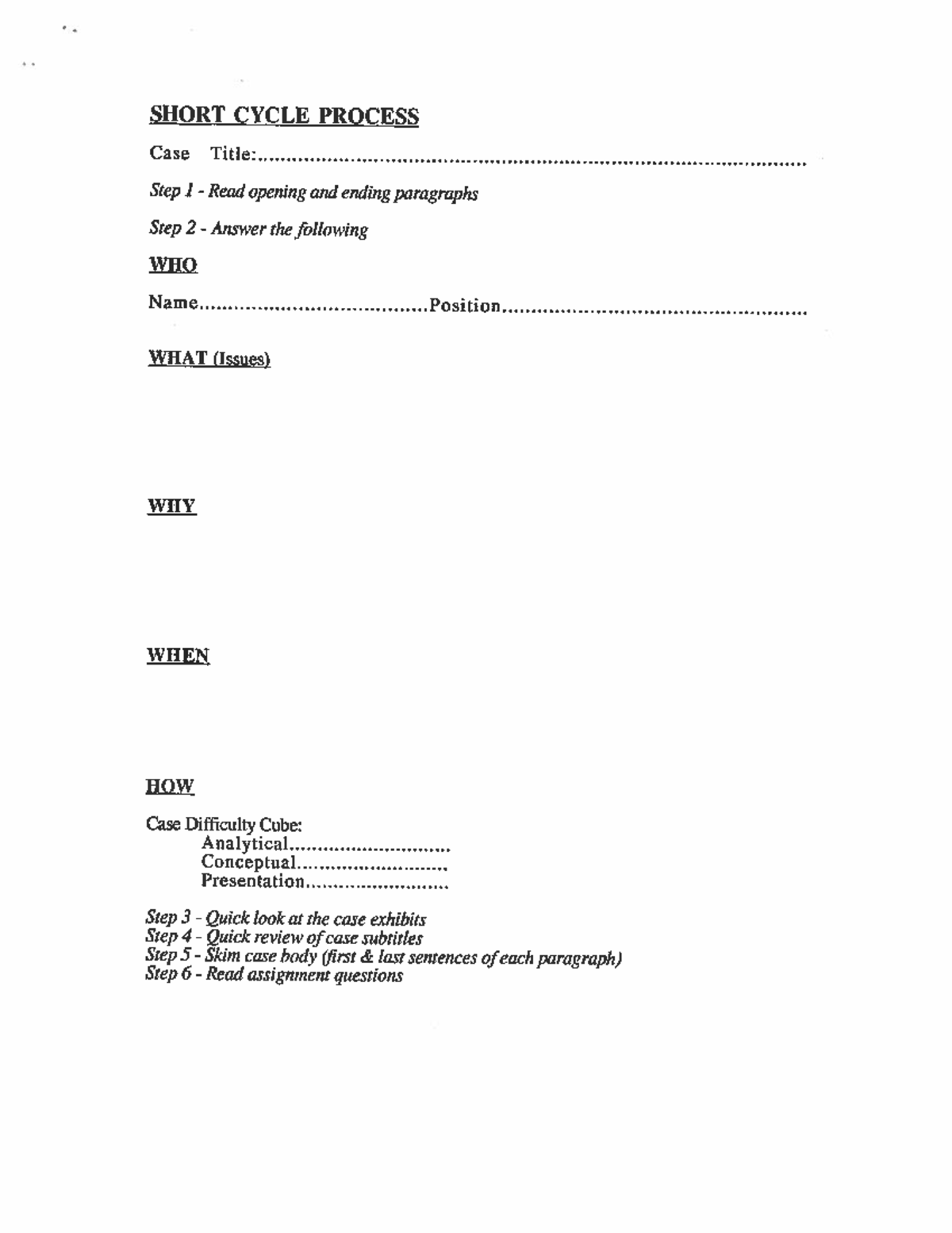 Ivey Case Template (how to do analysis of a case) - Management and ...