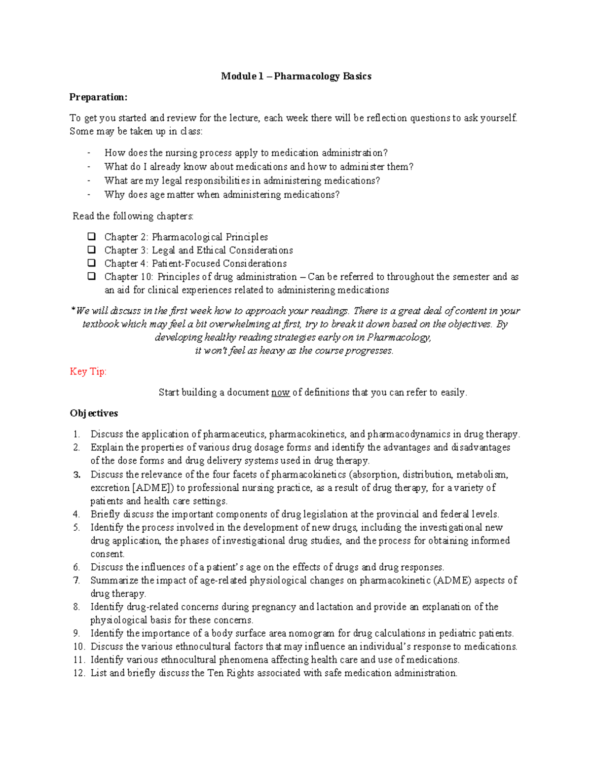 PHAR 1000 Module 1 - Powerpoint notes from Pharmacology. - Module 1 ...