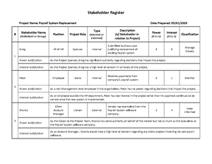 Sample - Assumption Log - ASSUMPTION LOG CABLE LINE PROJECT The ...