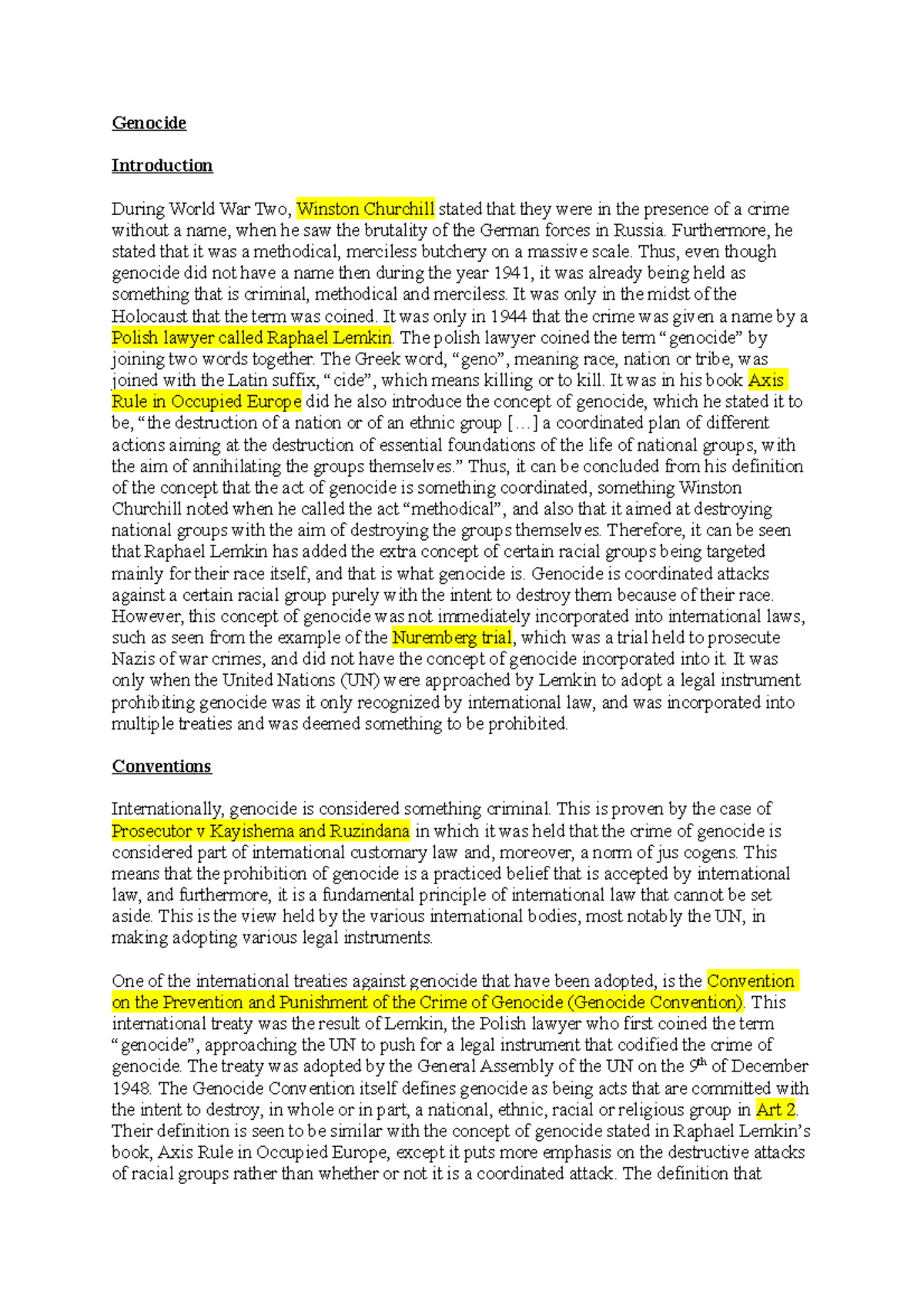 Genocide - Genocide Introduction During World War Two, Winston ...