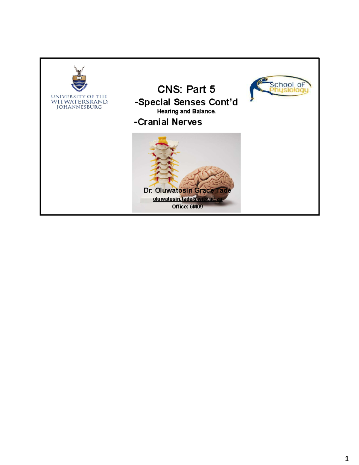 CNS 5 Hearing Cranial nerves - Dr. Oluwatosin Grace Tade oluwatosin ...