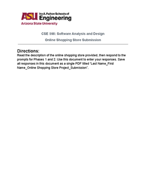 CSE598Online Shopping Store Project Submission - CSE 598: Software Analysis and Design Online ...