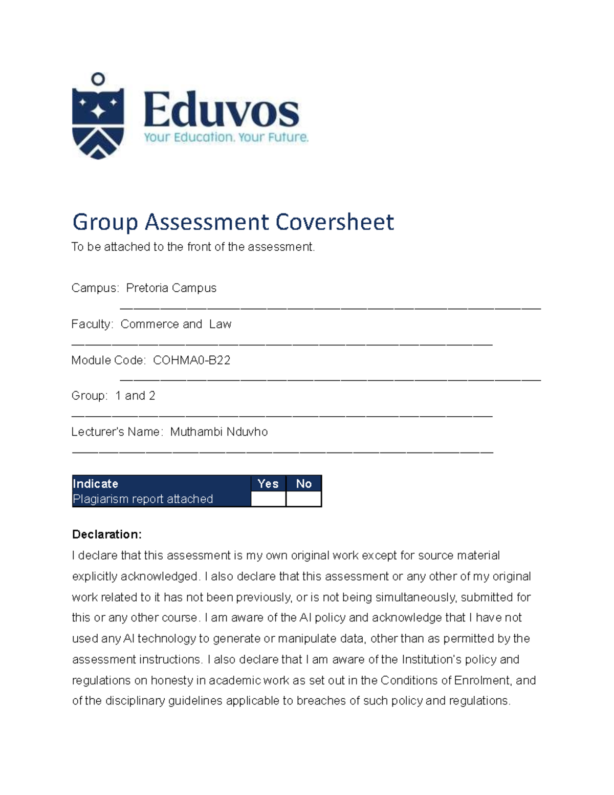 HR Assignment prn^ - Group Assessment Coversheet To be attached to the ...