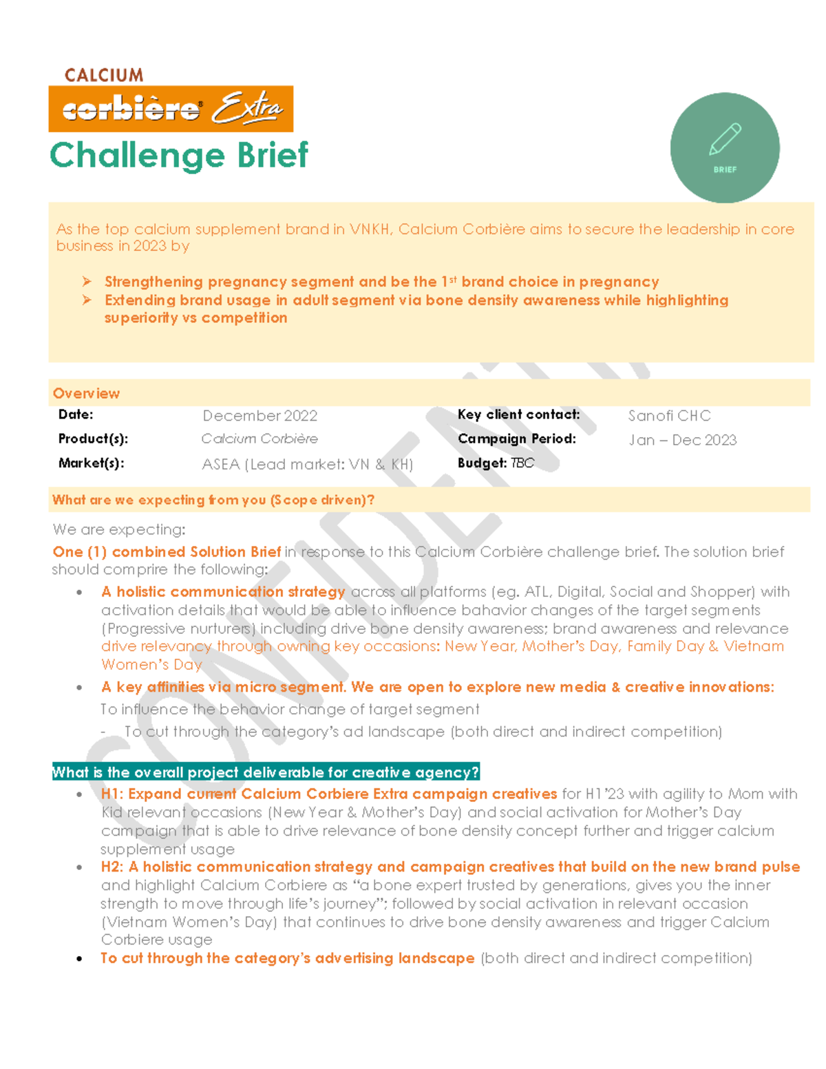 2023 Calcium Corbiere Challenge Brief Word File Creative brief 7Dec2022 ...