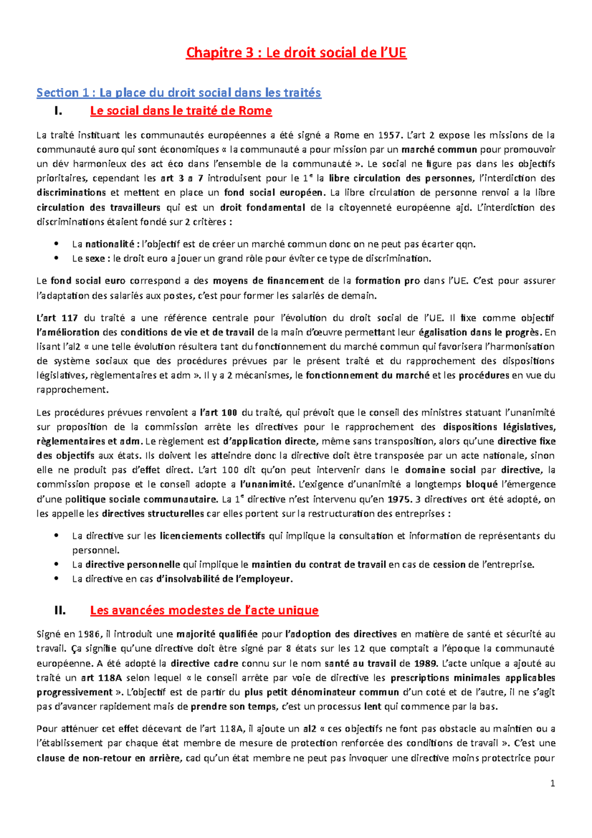 Chapitre 3. Le droit social de l'UE - Chapitre 3 : Le droit social de l ...