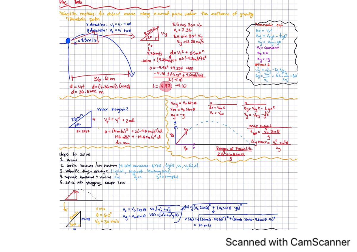 Pre-Lab 4: Kinematics In Two Dimensions Notes - PHYS 1101 - Studocu