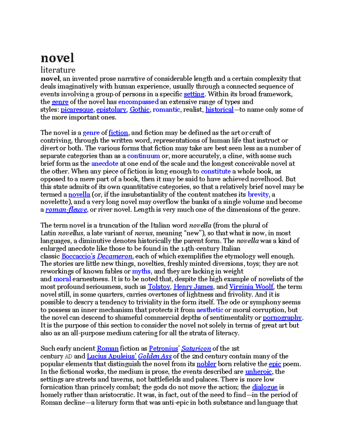 Novel - novel literature novel, an invented prose narrative of ...