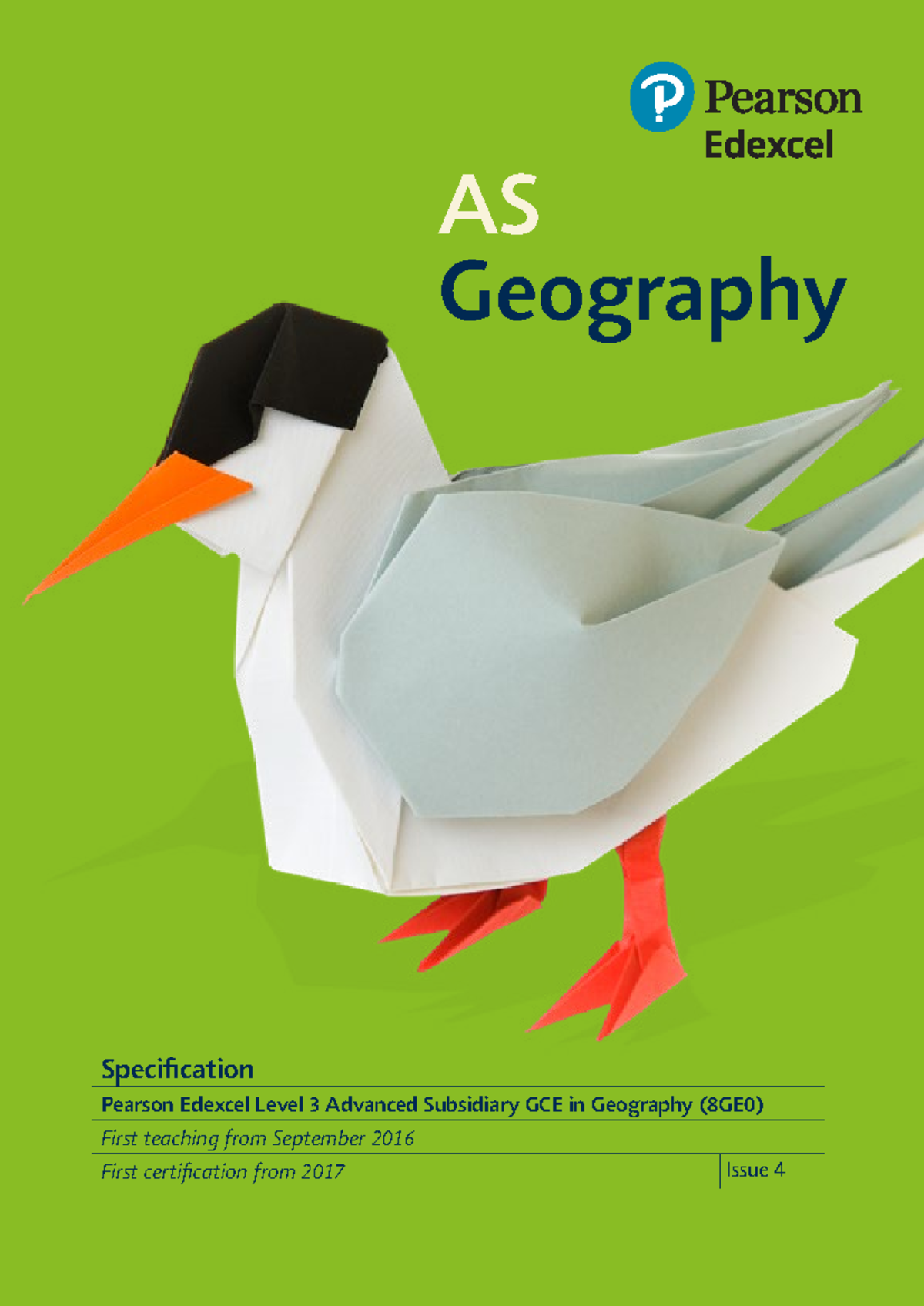 Specification - spec - AS Geography Specification Pearson Edexcel Level ...