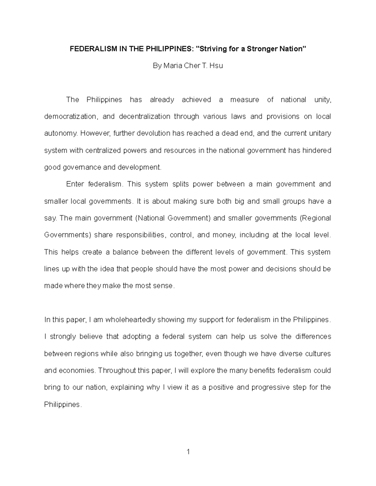 Federalism IN THE Philippine Final - FEDERALISM IN THE PHILIPPINES ...