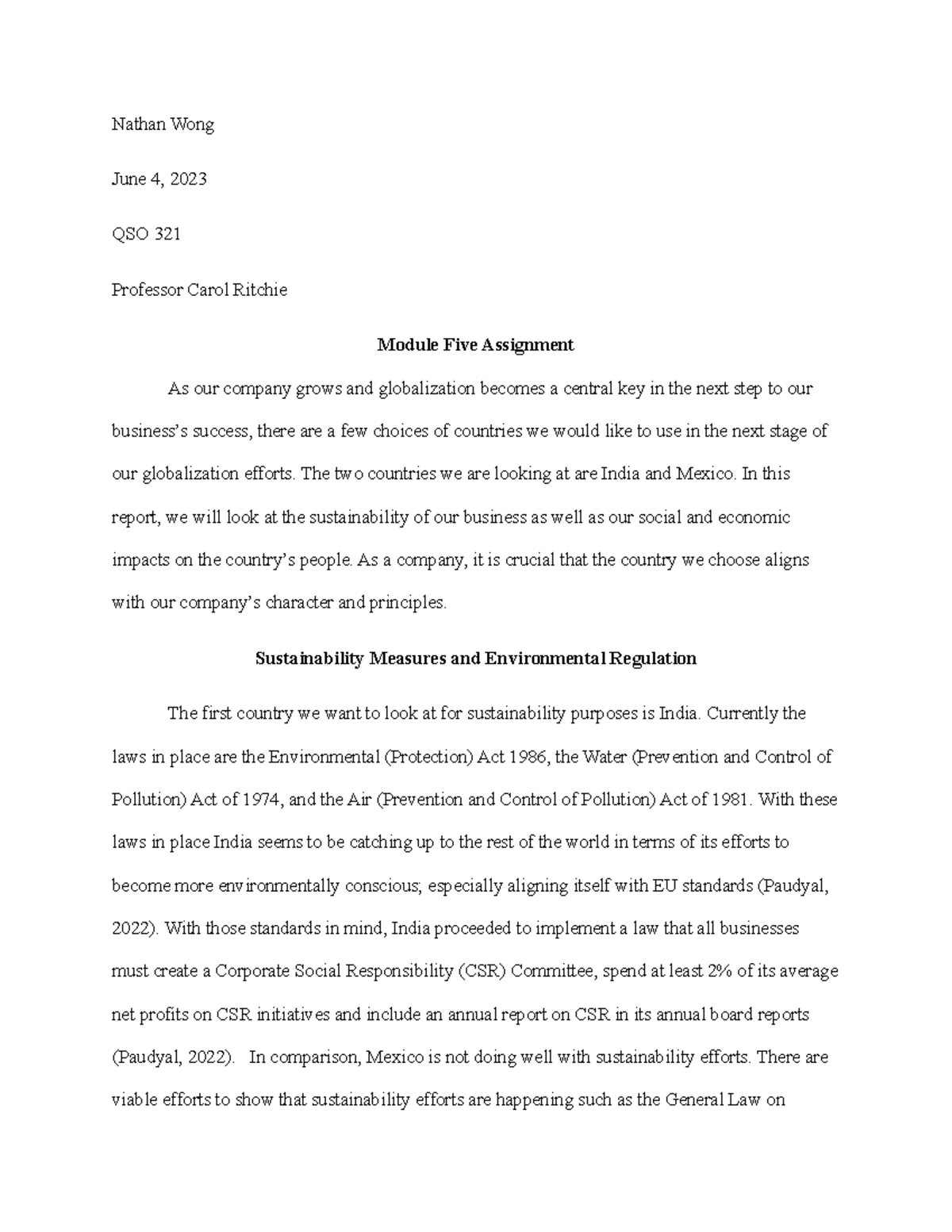 Module 5 Assignment - Nathan Wong June 4, 2023 QSO 321 Professor Carol ...