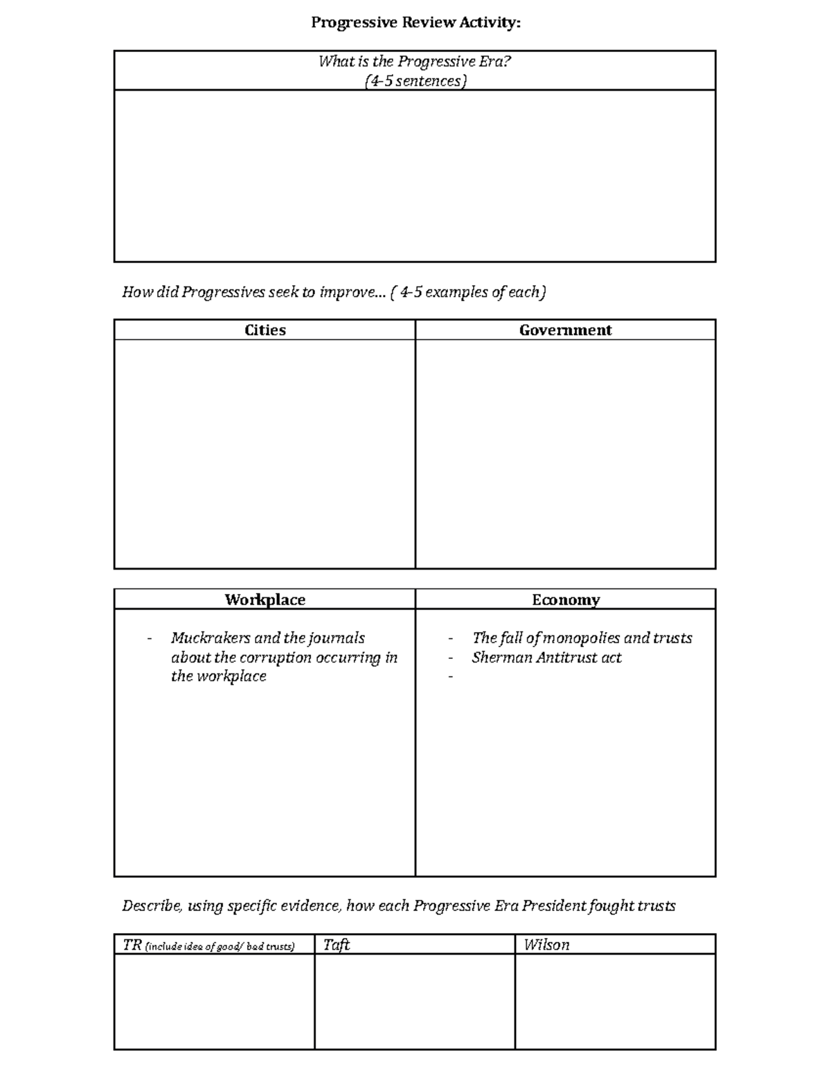 Copy of Copy of Progressive Review Activity - Progressive Review ...