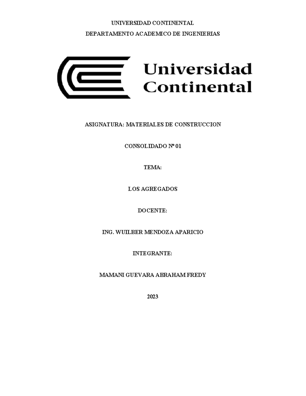 Consolidado 1 - bhgv - UNIVERSIDAD CONTINENTAL DEPARTAMENTO ACADEMICO ...