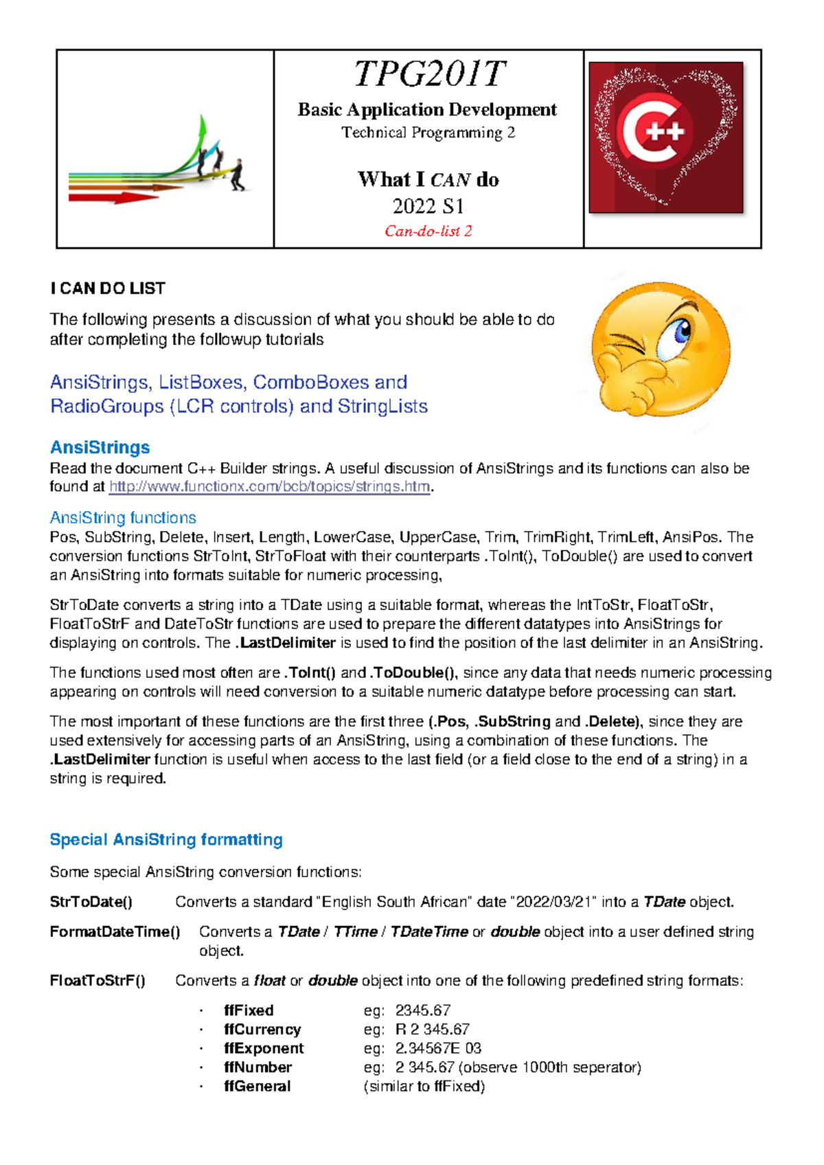 Tpg201t What I Can Do 2 Summaries Tpg201t Basic Application Development Technical
