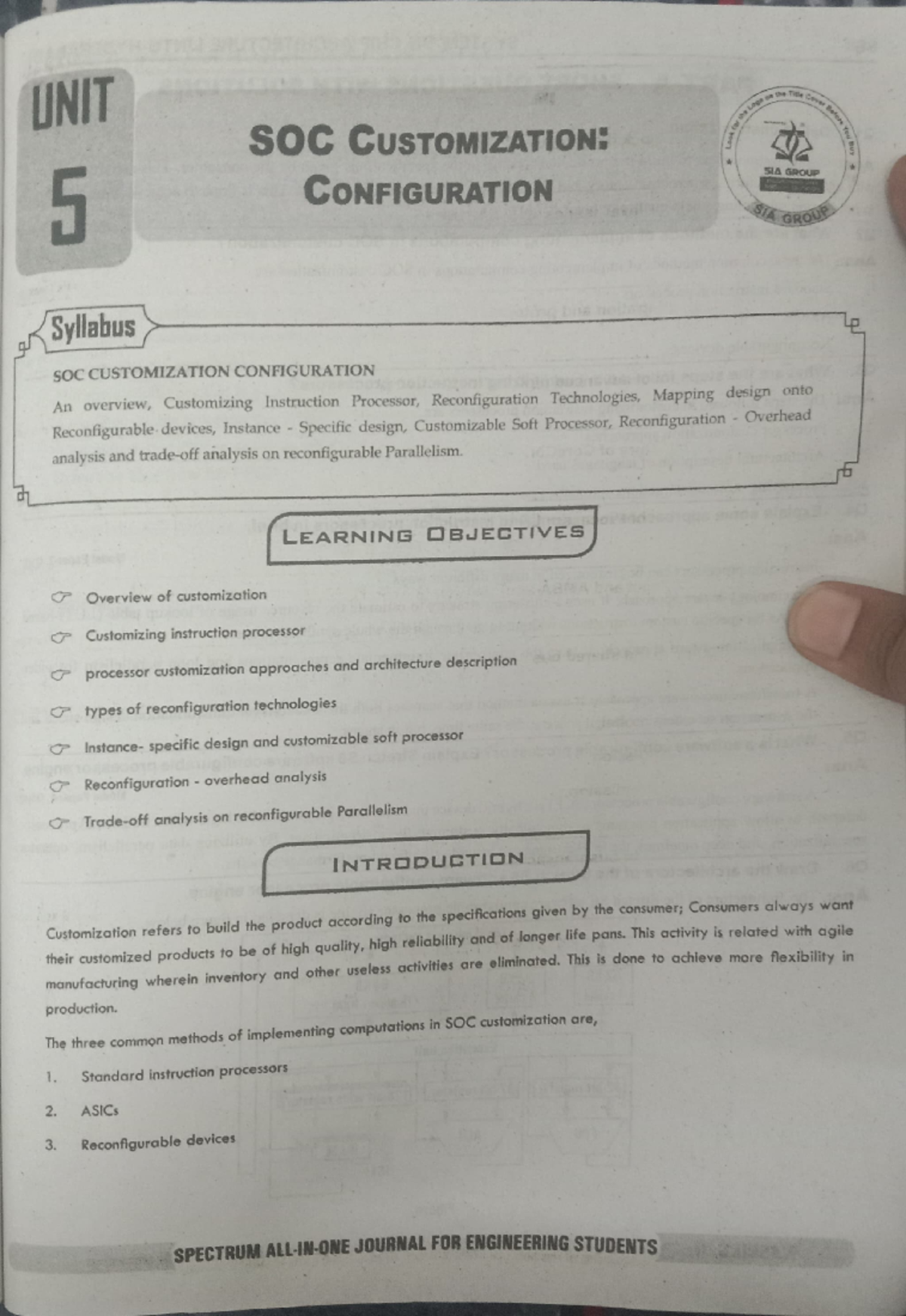 SOCA UNIT-5 Decode - UNIT SOC CUSTOMIZATION: 5 CONFIGURATION Syllabus ...