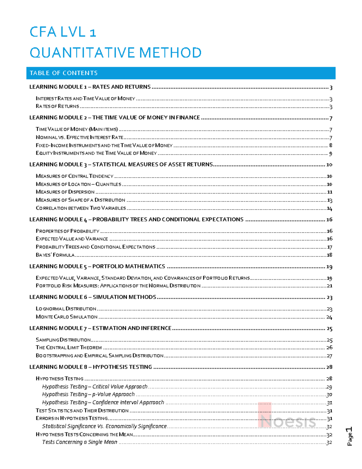 Noesis-CFA L1-Quantitative Methods - QUANTITATIVE METHOD - CFA LVL ...