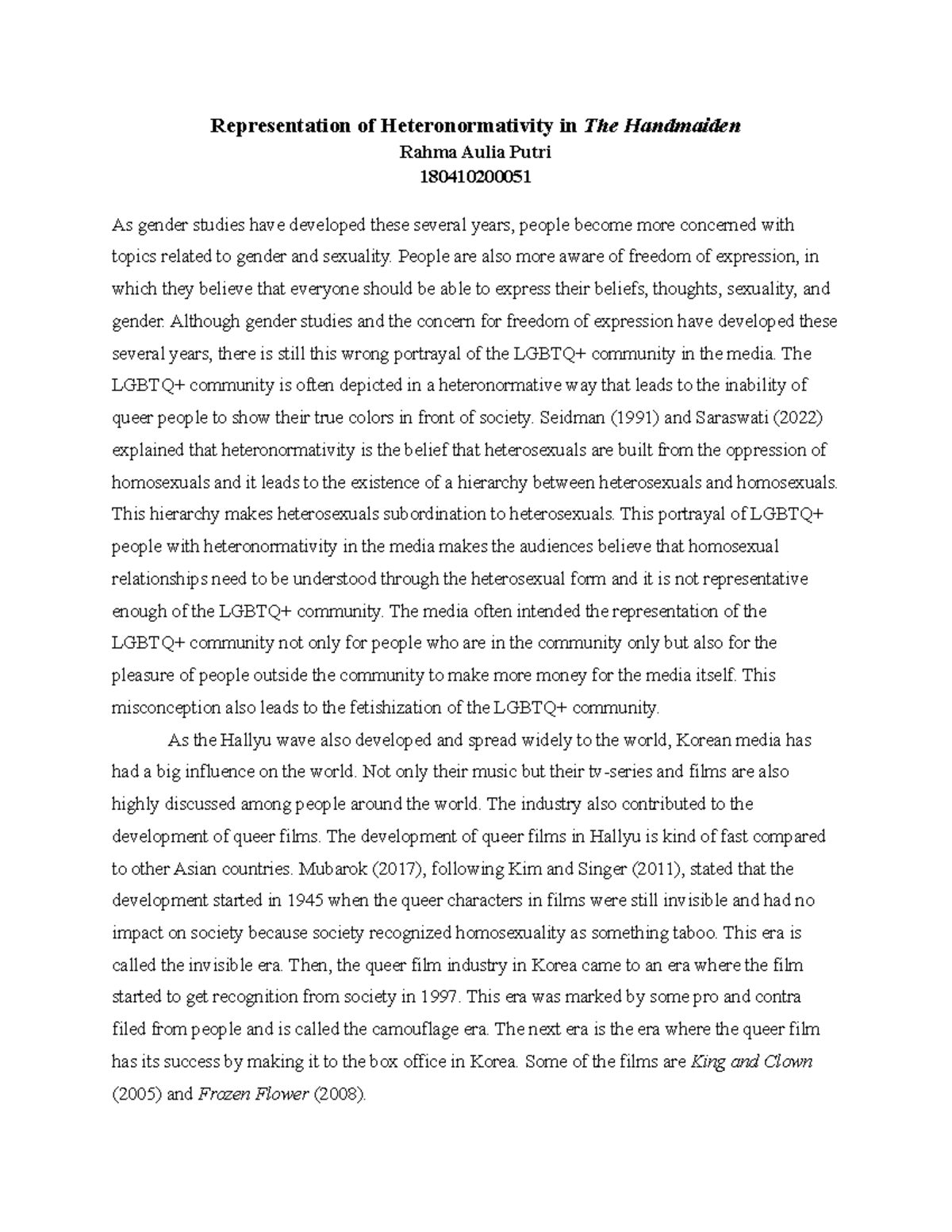 Gender And Representation Representation Of Heteronormativity In The