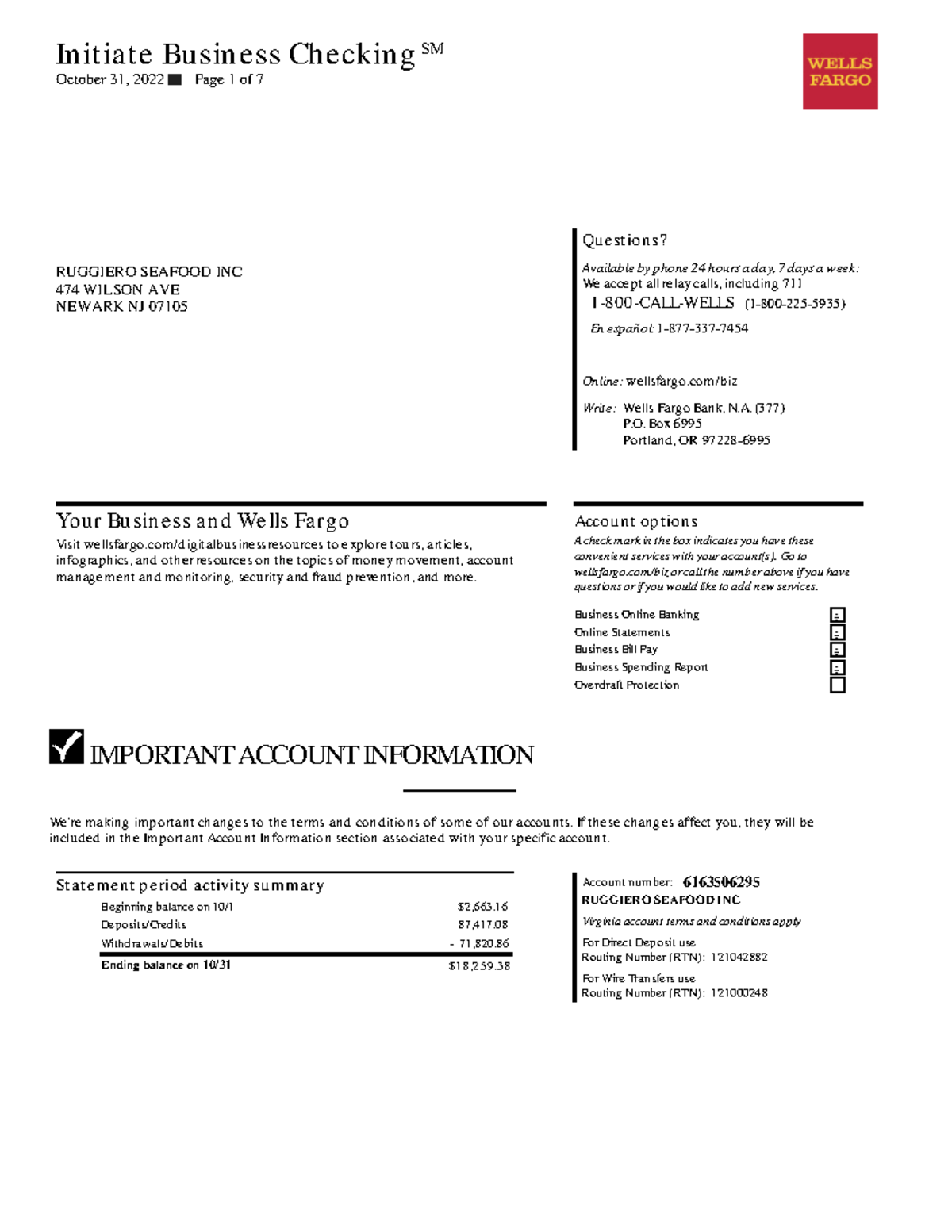 October 2022 - nfnfnfnf - Initiate Business Checking SM Questions ...