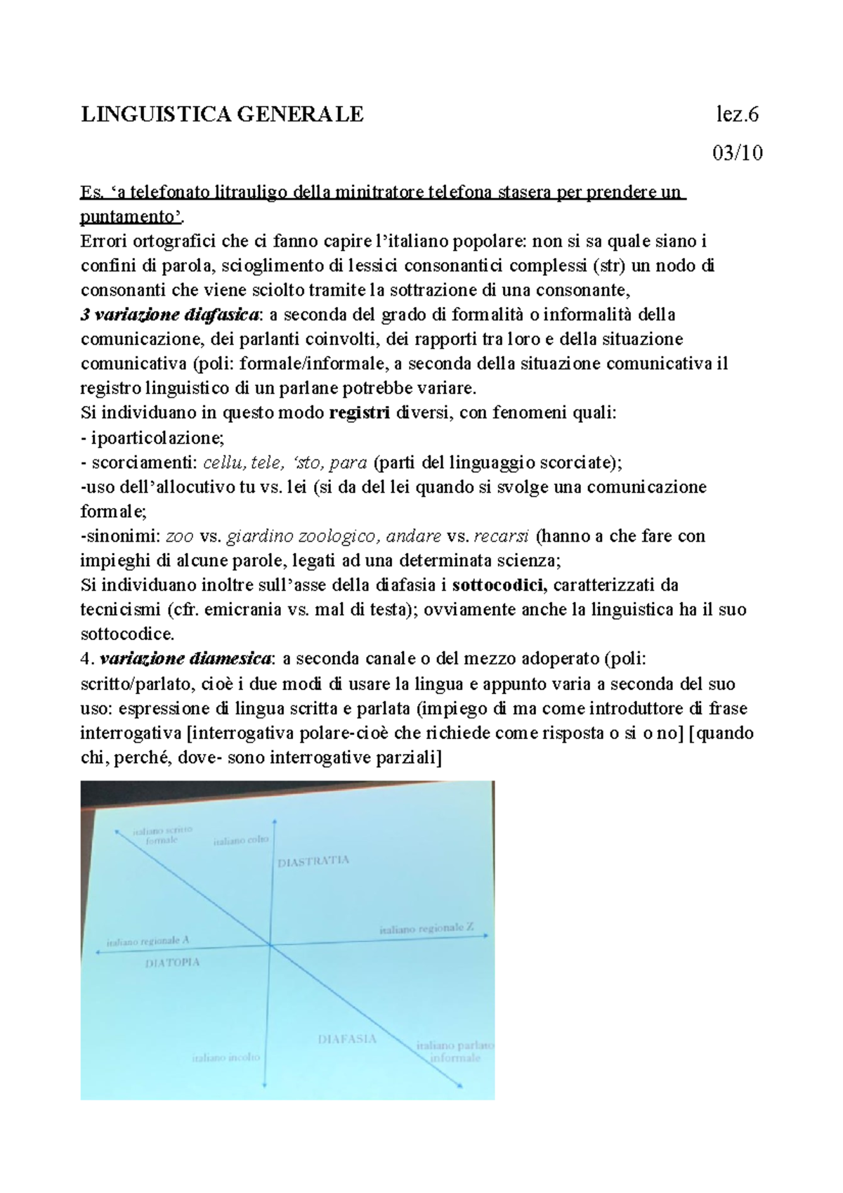Lezione 6 prof miola - LINGUISTICA GENERALE lez. 03/ Es. ‘a telefonato ...