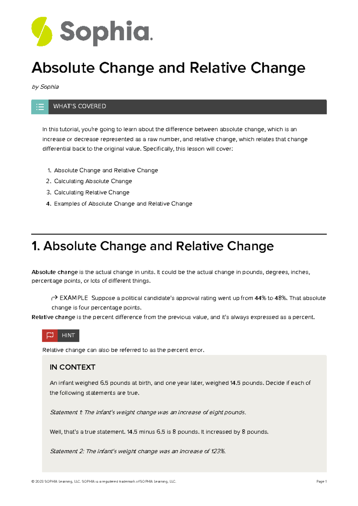 Absolute change and relative change 2 - Absolute Change and Relative ...