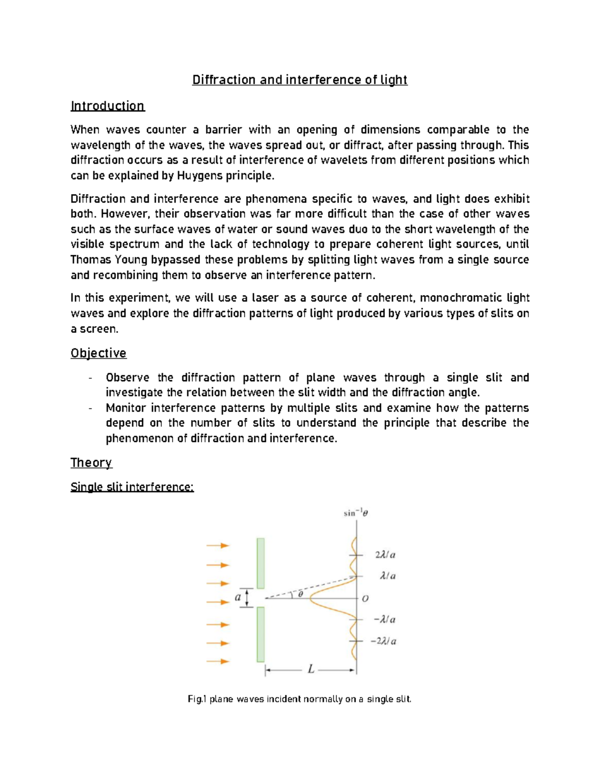 Diffraction and interference of light - Diffraction and interference of ...