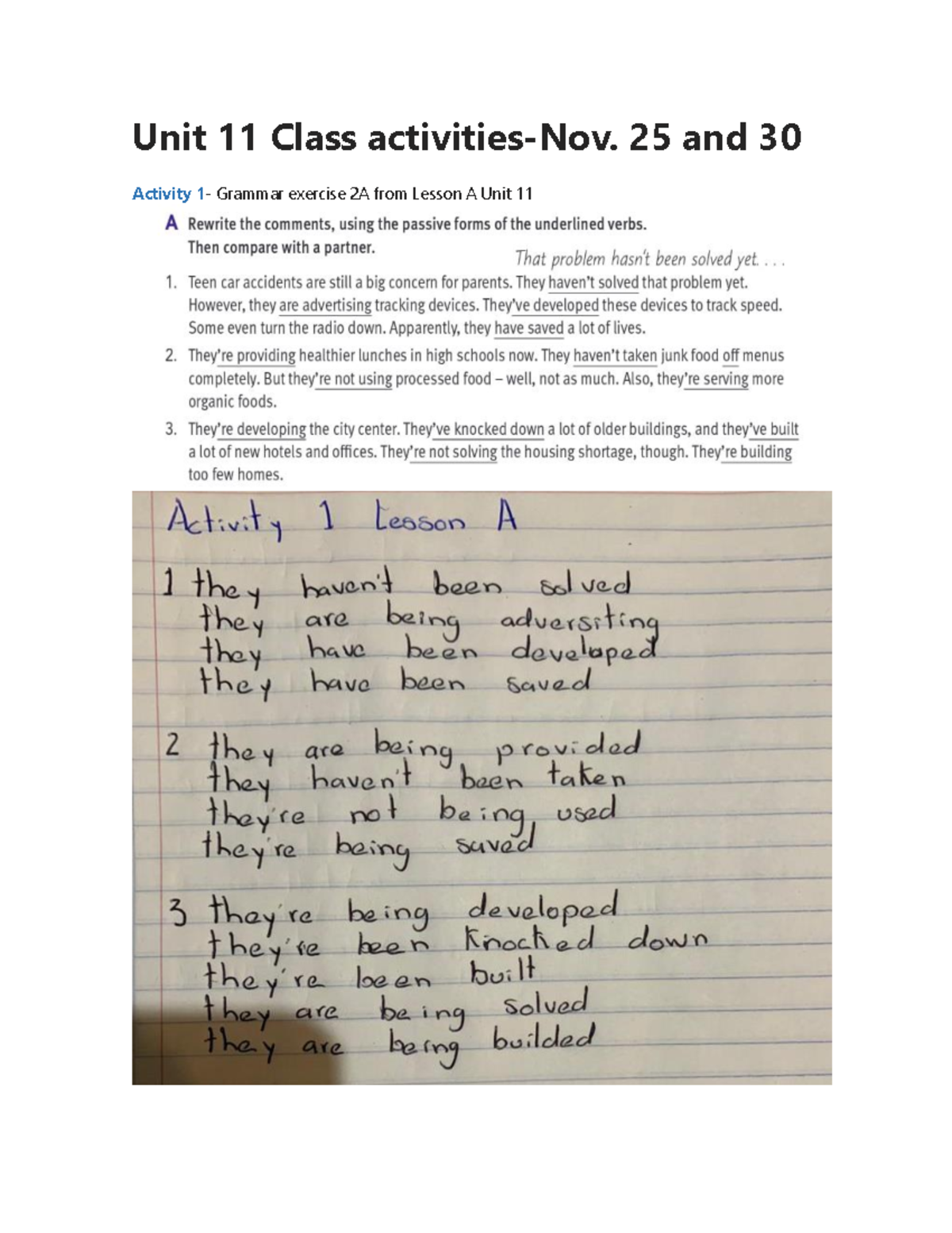 AI-Unit 11 Class activities-Nov 25 and 30 - Unit 11 Class activities ...