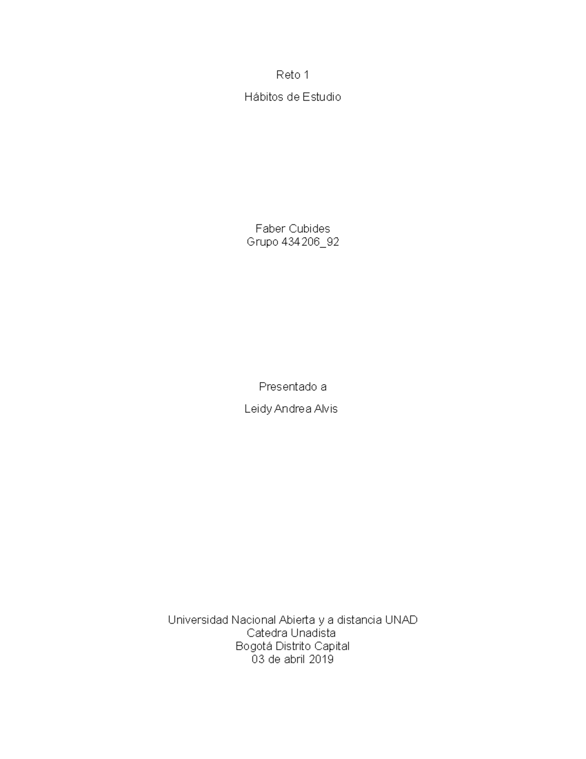 Estudiante 434206 92 - Reto 1 Hábitos de Estudio Faber Cubides Grupo ...