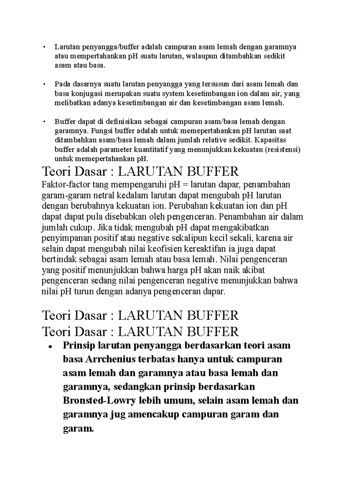 Larutan penyangga - Larutan penyangga/buffer adalah campuran asam lemah ...