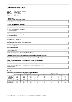 Dem Bones Lab Report - Score Sheet and Cover Sheet for Dem Bones Report ...