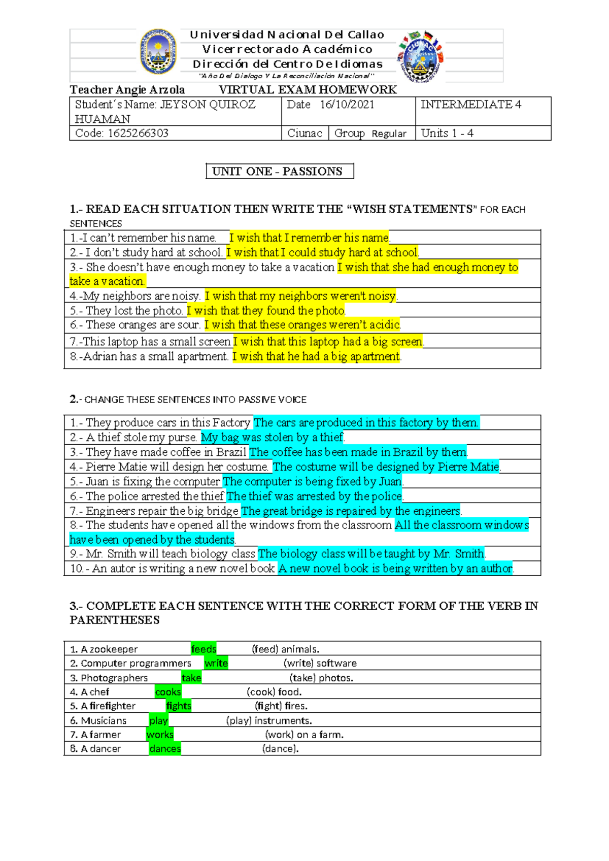 Special Homework Virtual Intermediate 4 August 2021 - V icer r ector ado A cadémico D ir ección ...
