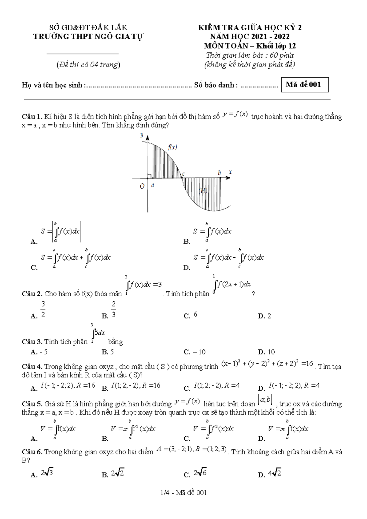 De giua hk2 toan 12 nam 2021 2022 truong thpt ngo gia tu dak laká - SỞ GD&ĐT ĐẮK LẮK TRƯỜNG THPT ...