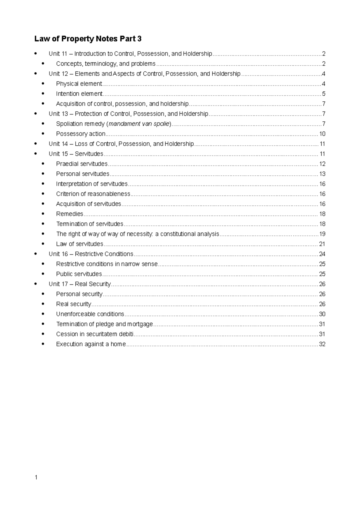 Property Notes Part 3 - Law of Property Notes Part Unit 11 ...