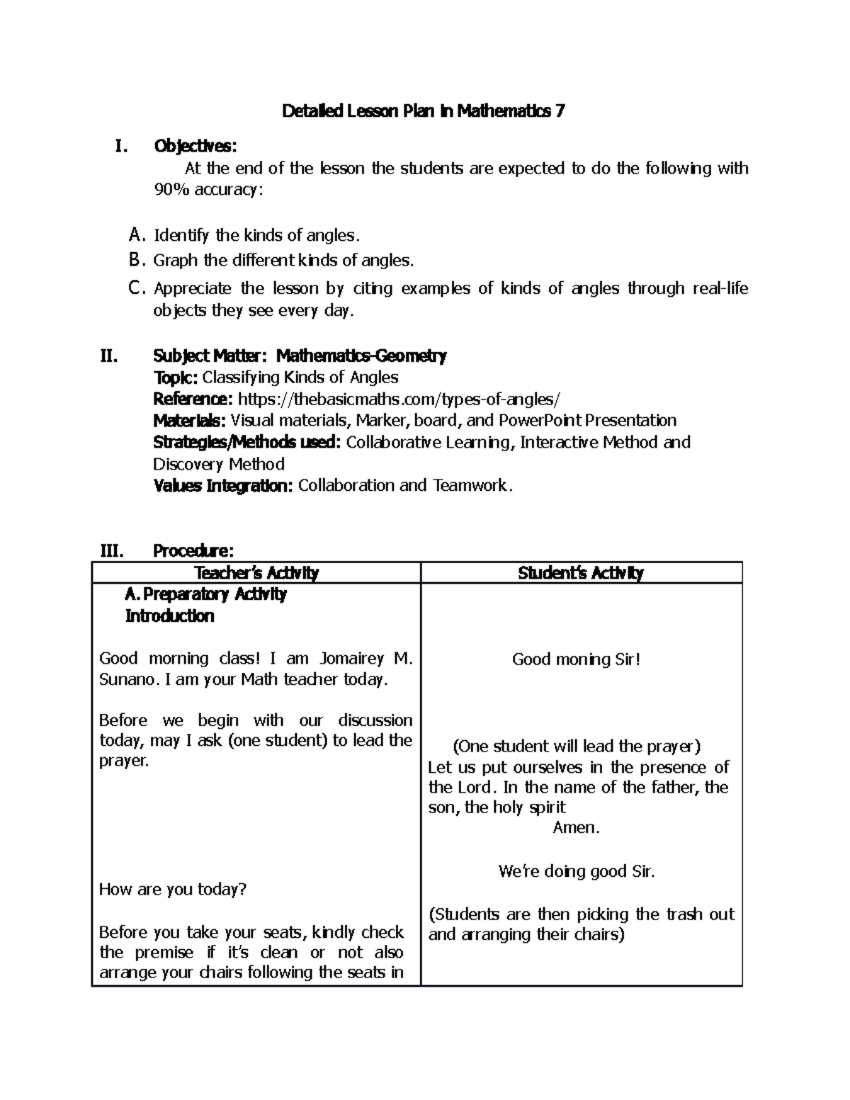 Final Demonstration - Learning Material - Detailed Lesson Plan in ...