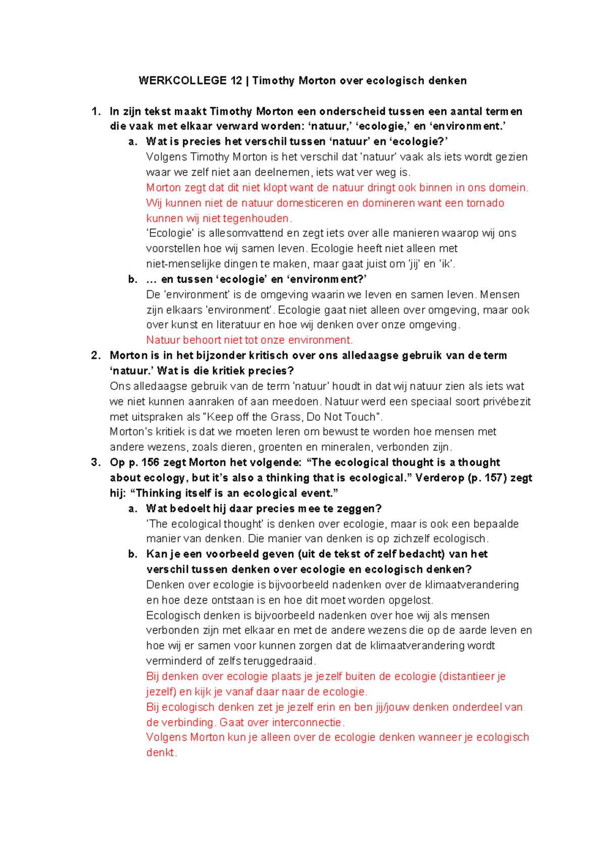 Werkcollege 12 Timothy Morton - WERKCOLLEGE 12 | Timothy Morton over ...