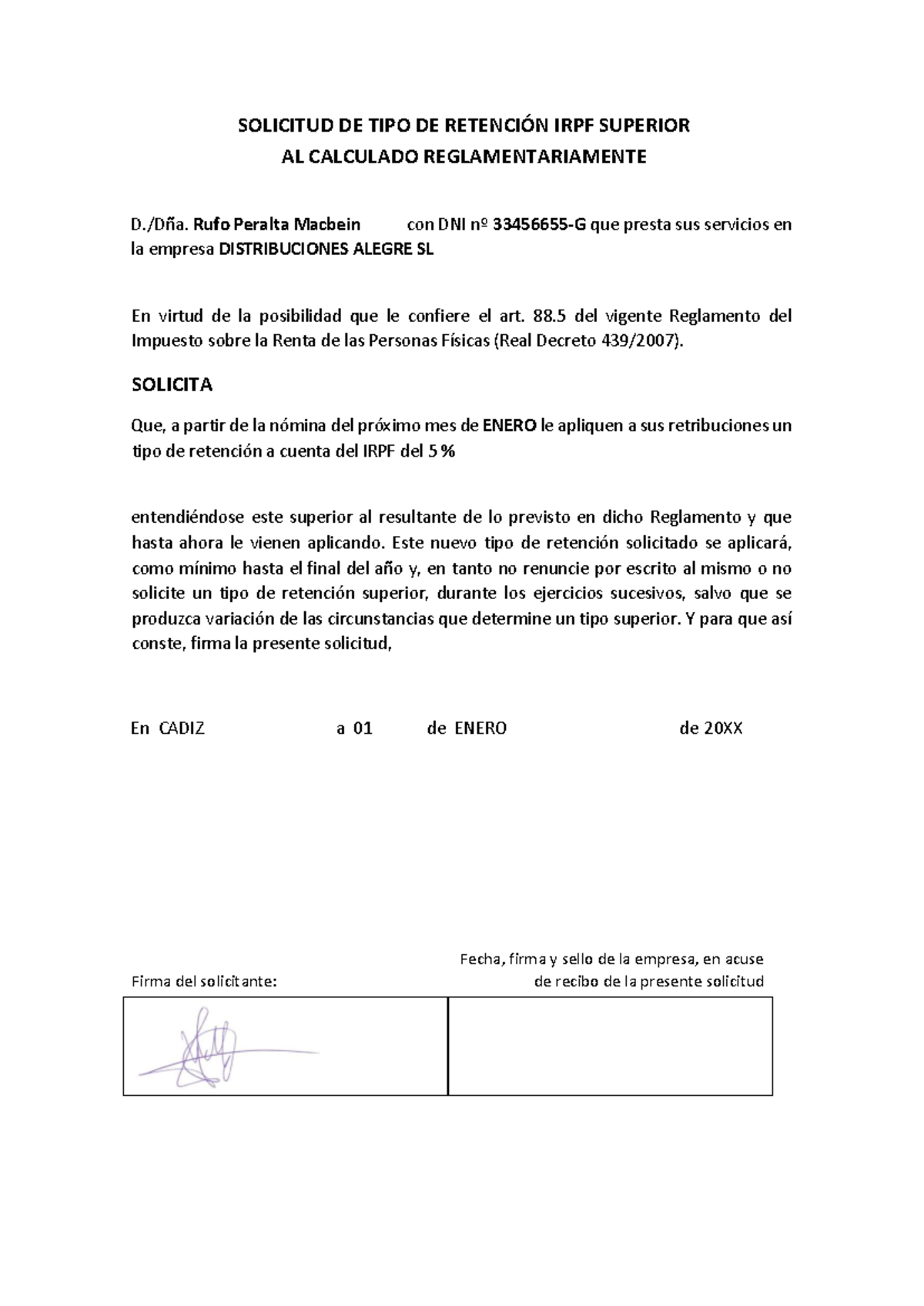 Solicitud IRPF 002 - Rufo Peralta Macbein - SOLICITUD DE TIPO DE ...