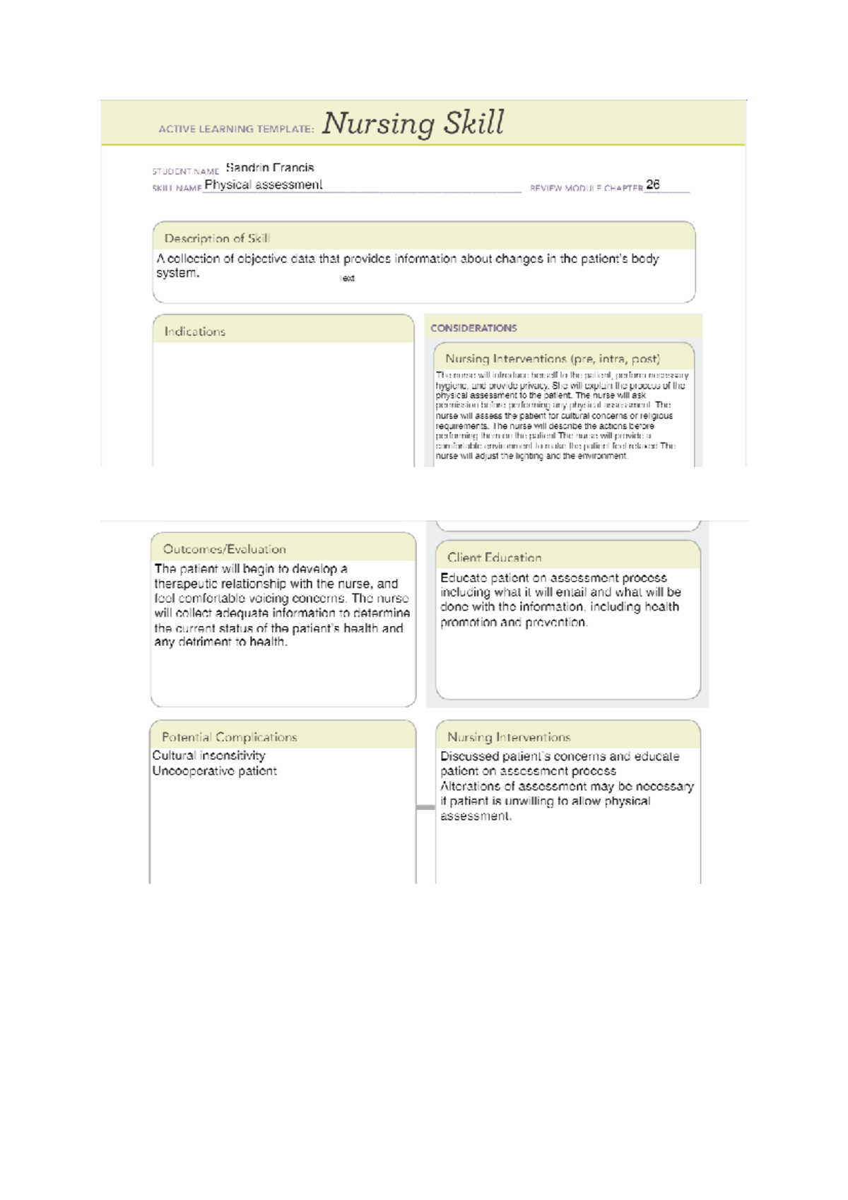 ATI Nursing Skill Active Learning Template - NURS 499 - Studocu