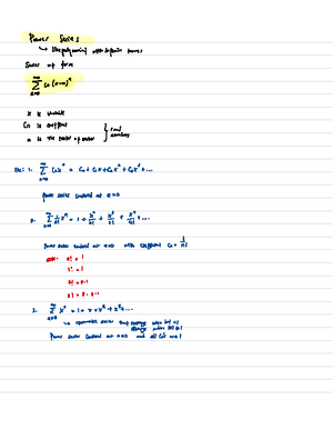 Calculus 3 Notes Week 2 - Theorem if É an converges, lem an = 0 moon= 1 ...