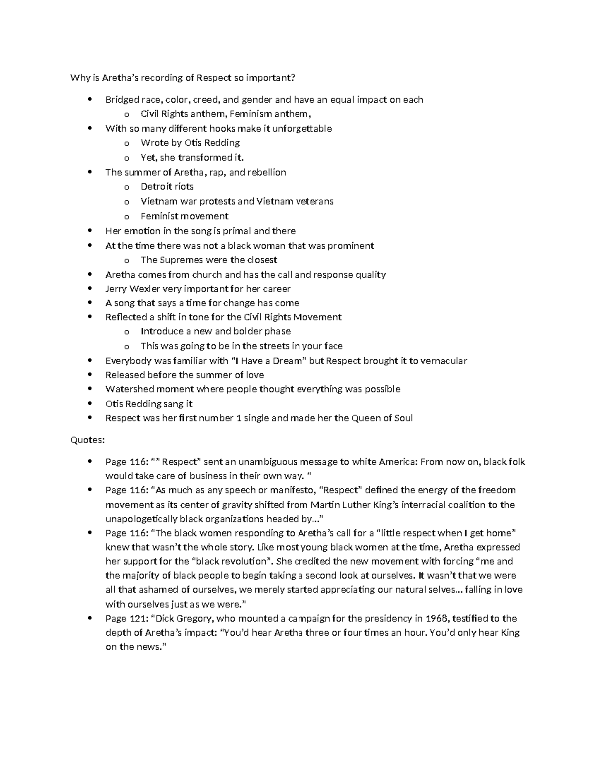 Aretha Franklin Notes - Why is Aretha’s recording of Respect so ...